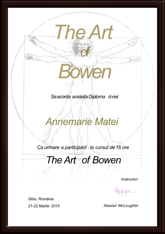 CERTIFICARI - Terapie Bowen Deva