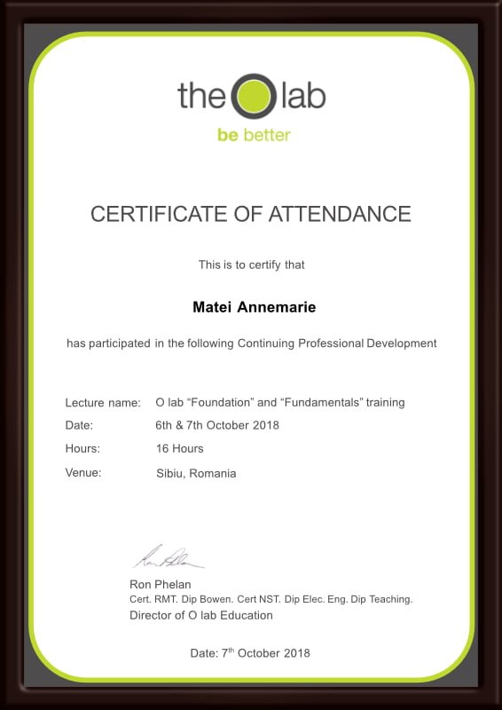 CERTIFICARI - Terapie Bowen Deva