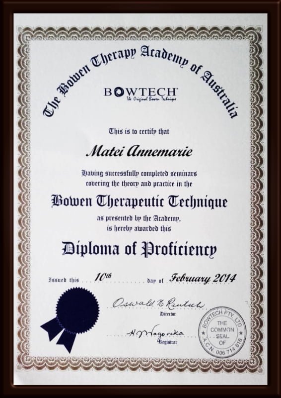 CERTIFICARI - Terapie Bowen Deva